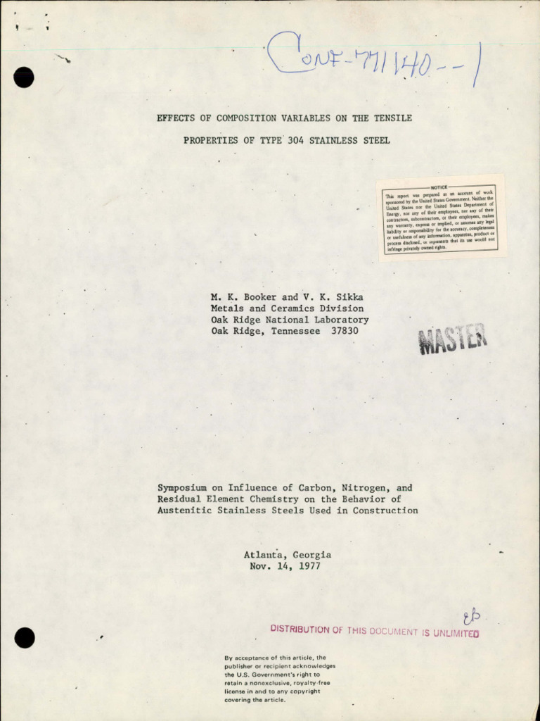 Chemistry Vs Strength Calculation For Ss | PDF