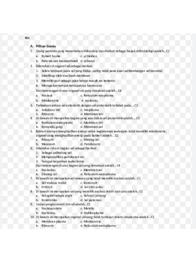 Contoh Soal Biologi | PDF