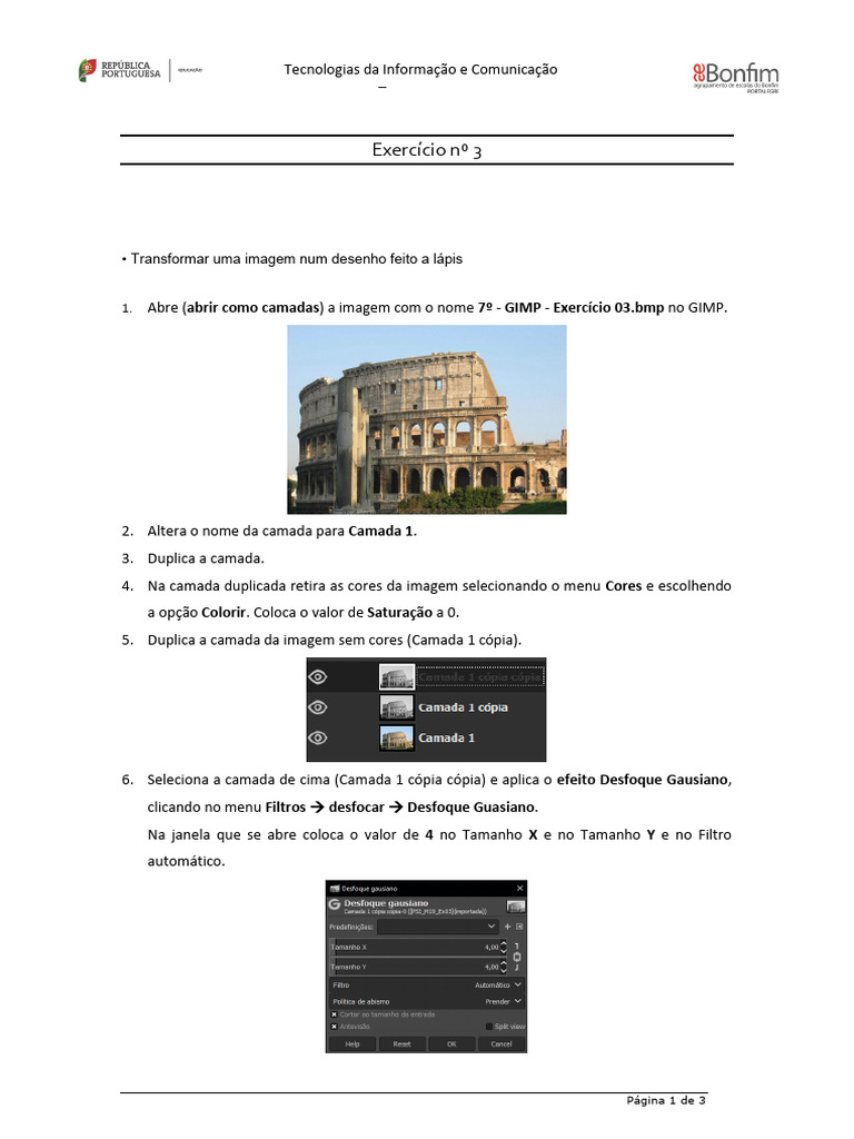 7º - GIMP - Exercicio 03 | PDF