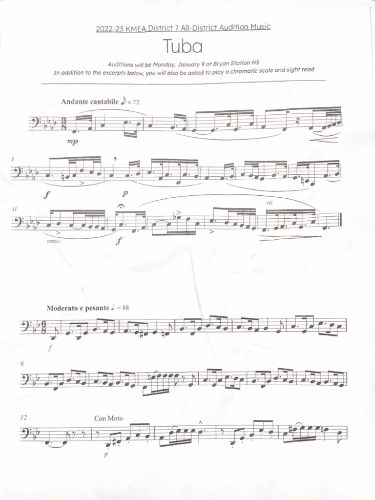 2022 All-District Tuba Kmea | PDF