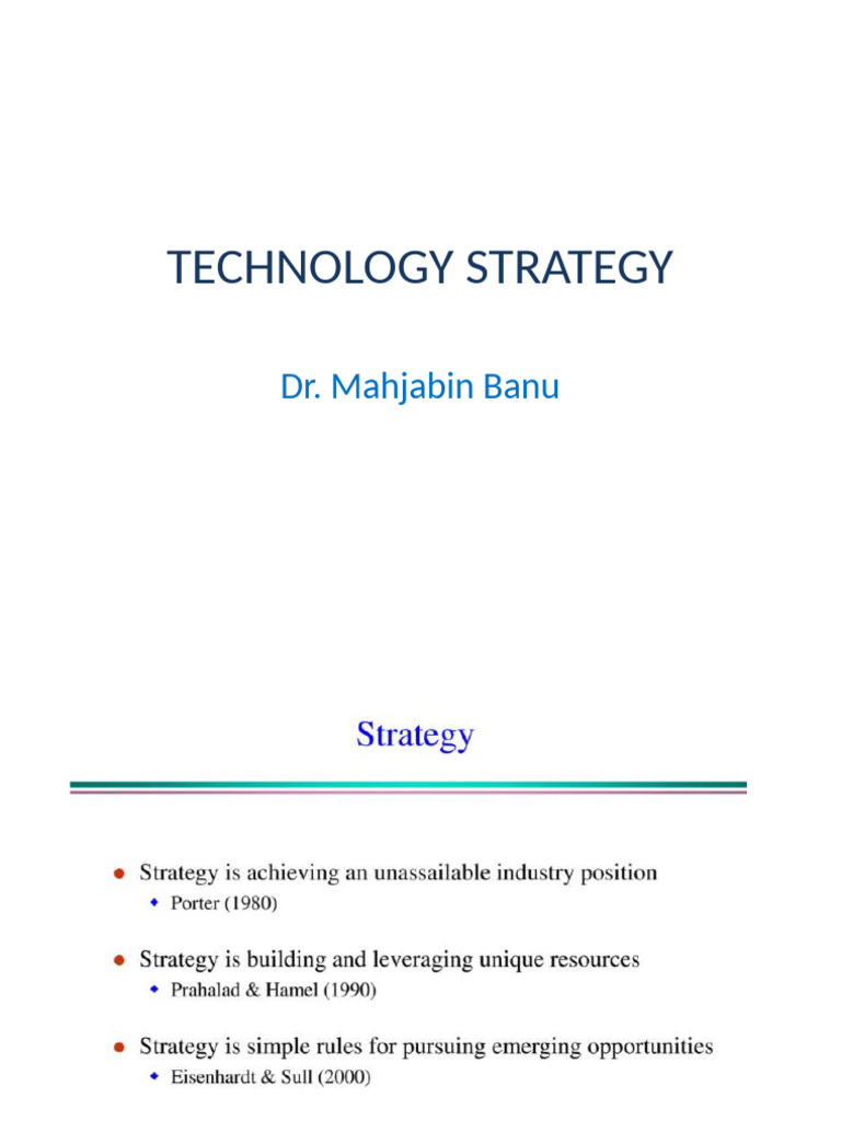 L 6 Technology Strategy | PDF