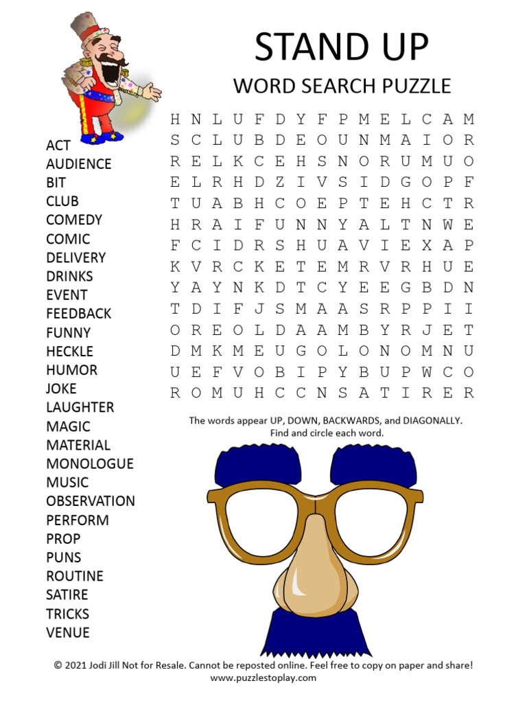 Stand Up Word Search Puzzle File | PDF