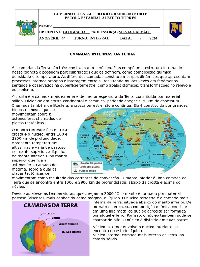 Camadas Internas Da Terra | PDF