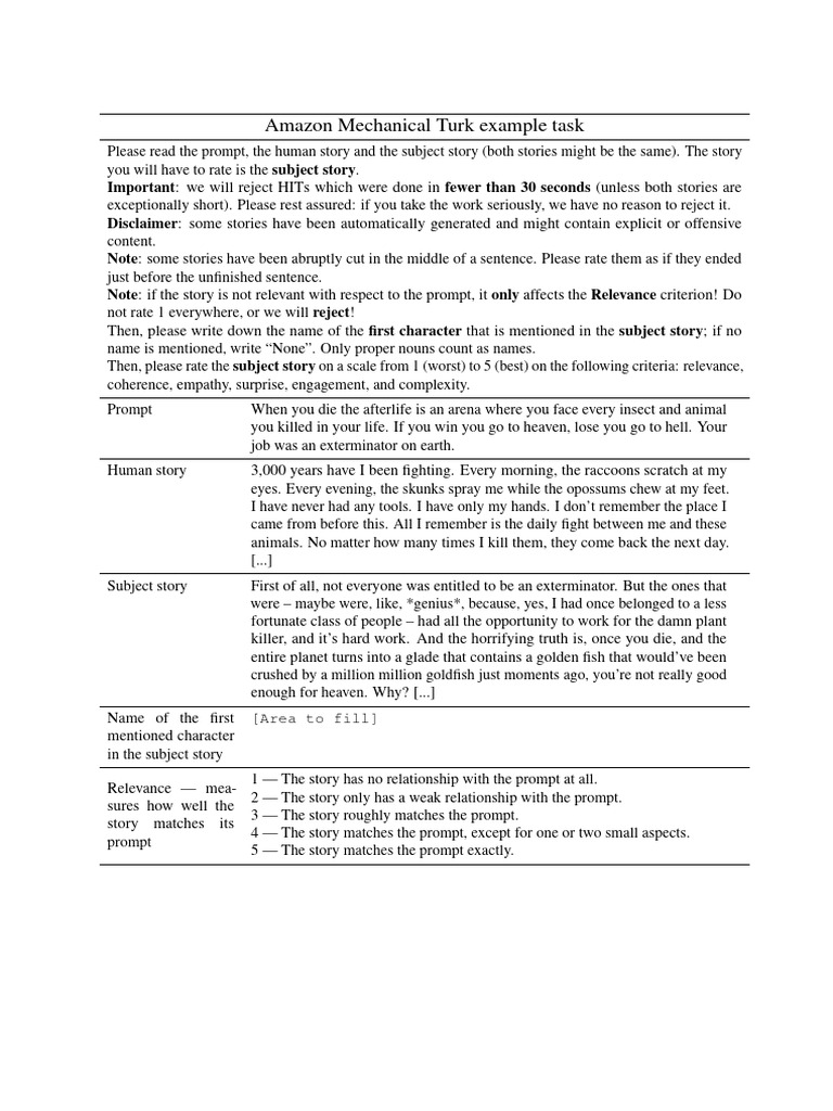 Amazon Mechanical Turk Example Task | PDF