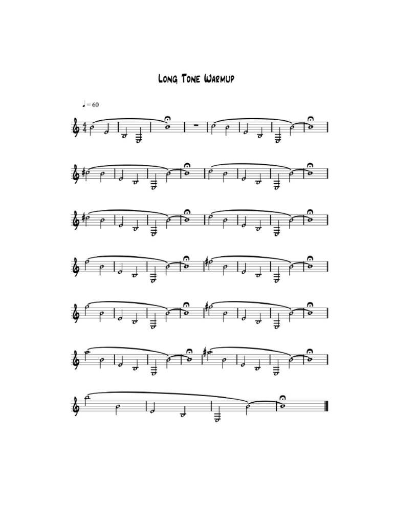 Long Tone Warmup | PDF
