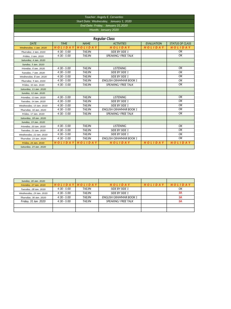 Angely DTR - January 2020 | PDF