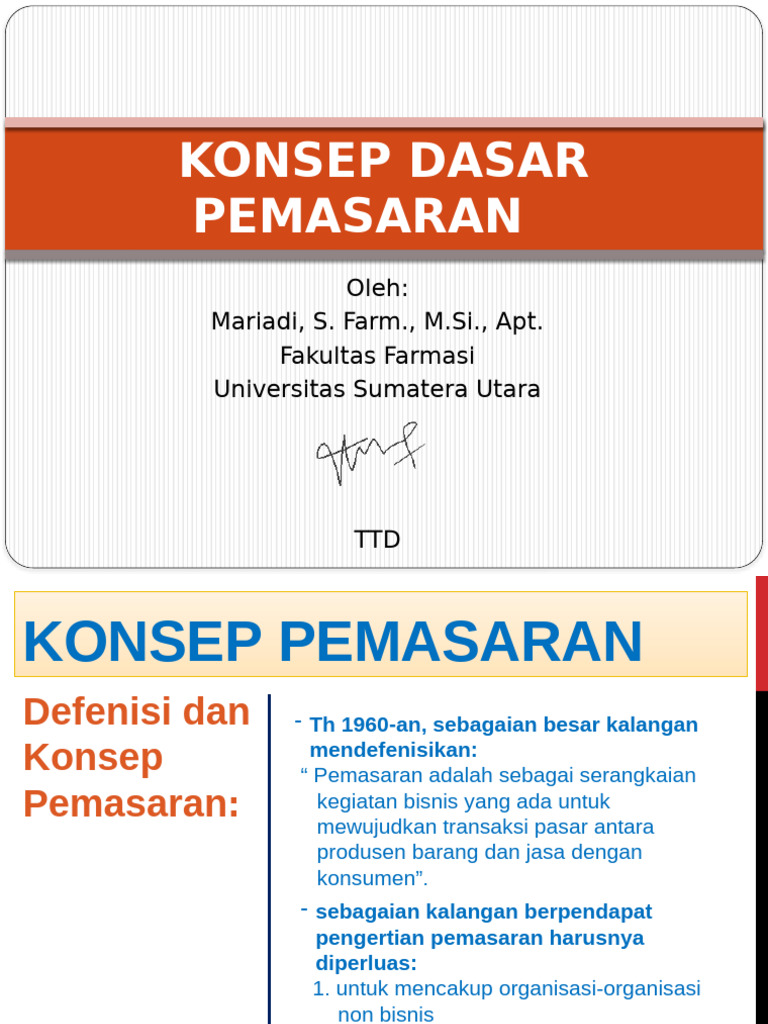 1 - Konsep Pemasaran | PDF