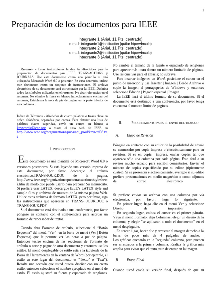 Anexo 4 - Plantilla para El Artículo en IEEE | PDF