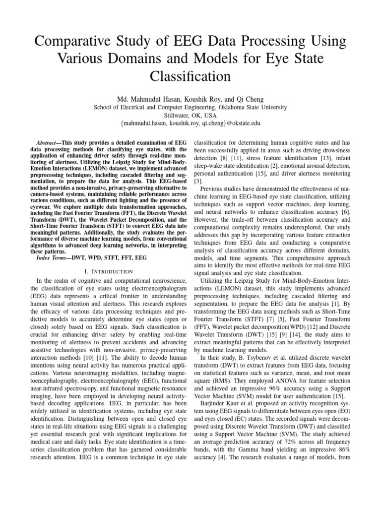 Comparative Study of EEG Data Processing Main | PDF