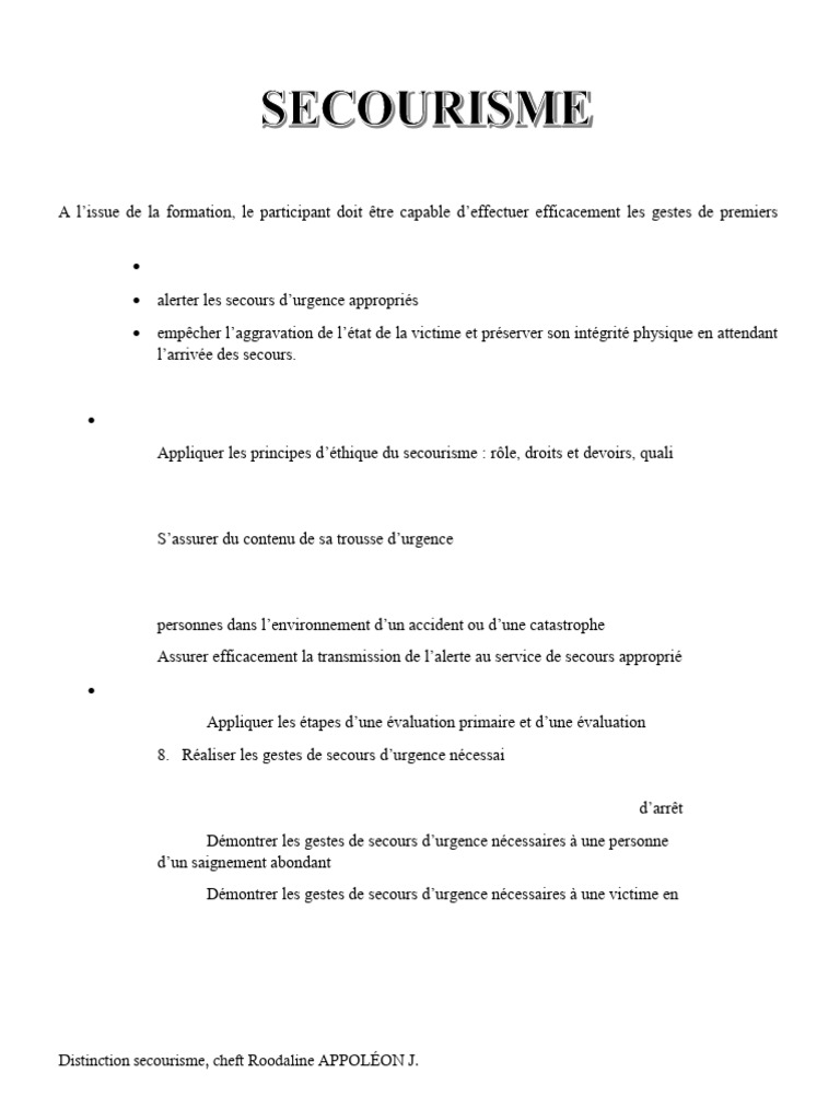 Secourisme | PDF