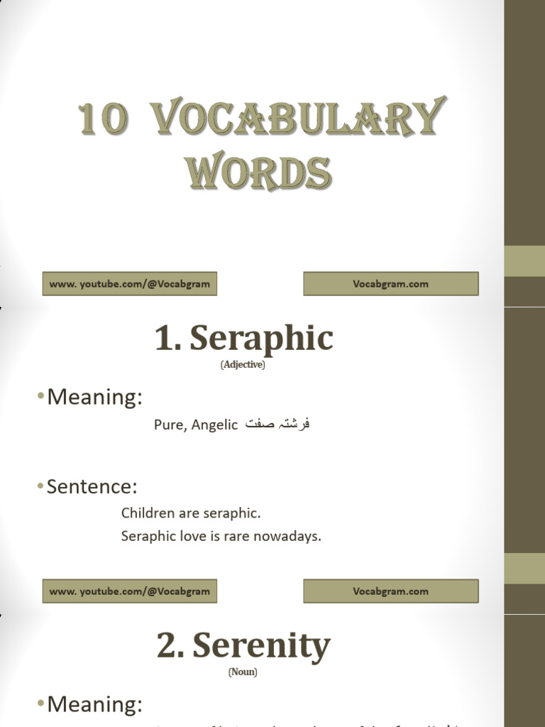 Vocabulary Words With Urdu Meaning 7 | PDF | Adjective | Syntax