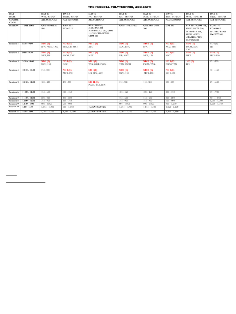 Cbe New Updated 2 Time Table For Cec Satellite Campus - Latest | PDF