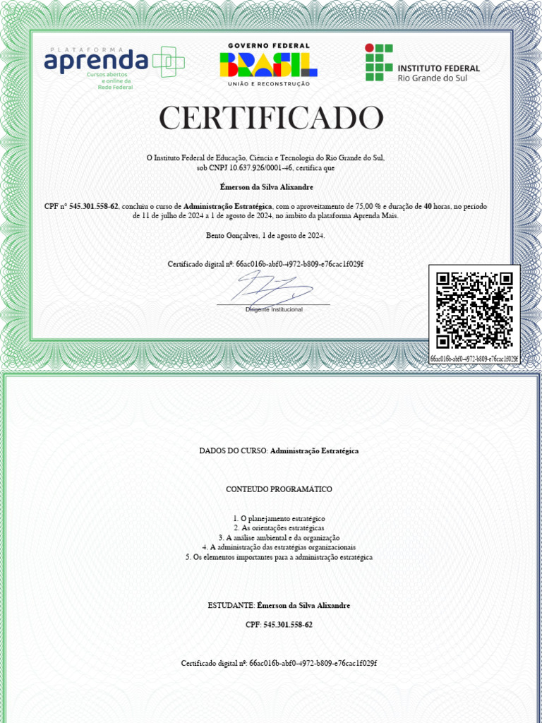 Certificado Adm | PDF