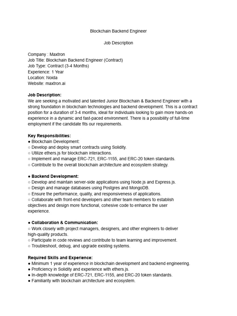 Blockchain Backend Engineer | PDF