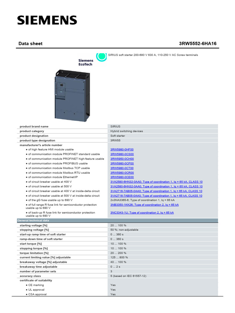 3RW55526HA16 Datasheet en | PDF