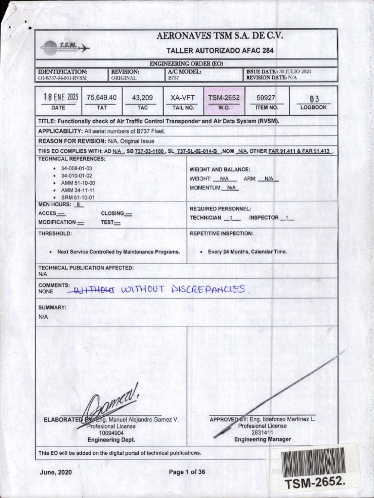 Oi RVSM Xa-Vft | PDF