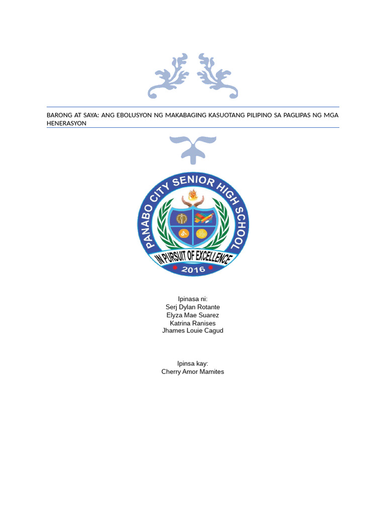 Barong at Saya | PDF