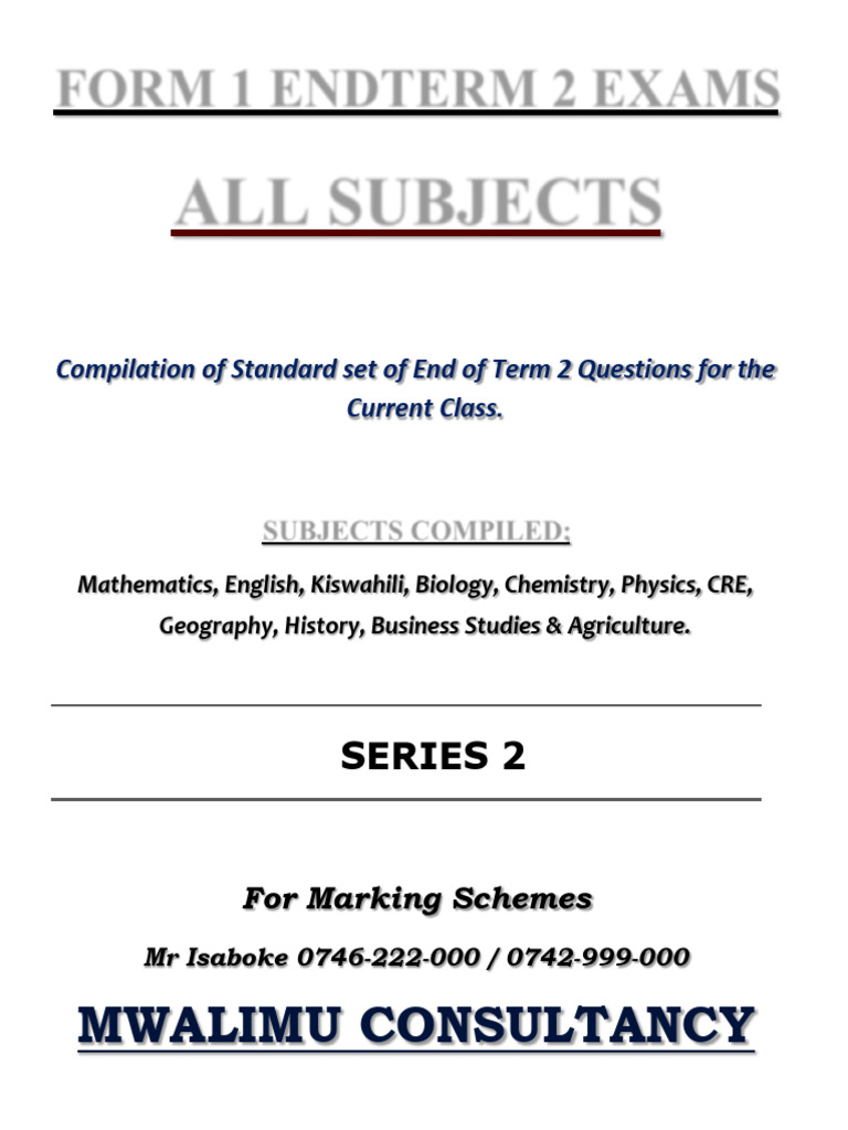 Form 1 Endterm 2 Exams s2 | PDF | Bible | Resource