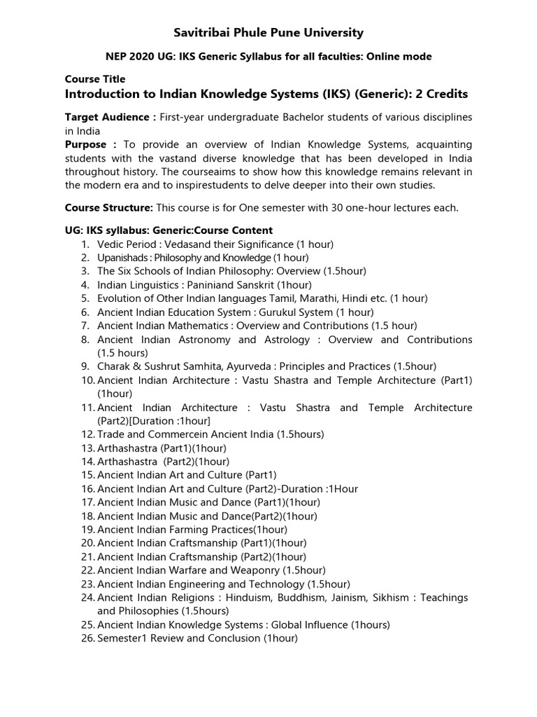 Indian Knowledge Systems (IKS) | PDF