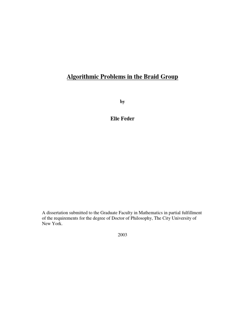 Algorithmic Problems in The Braid Group | PDF