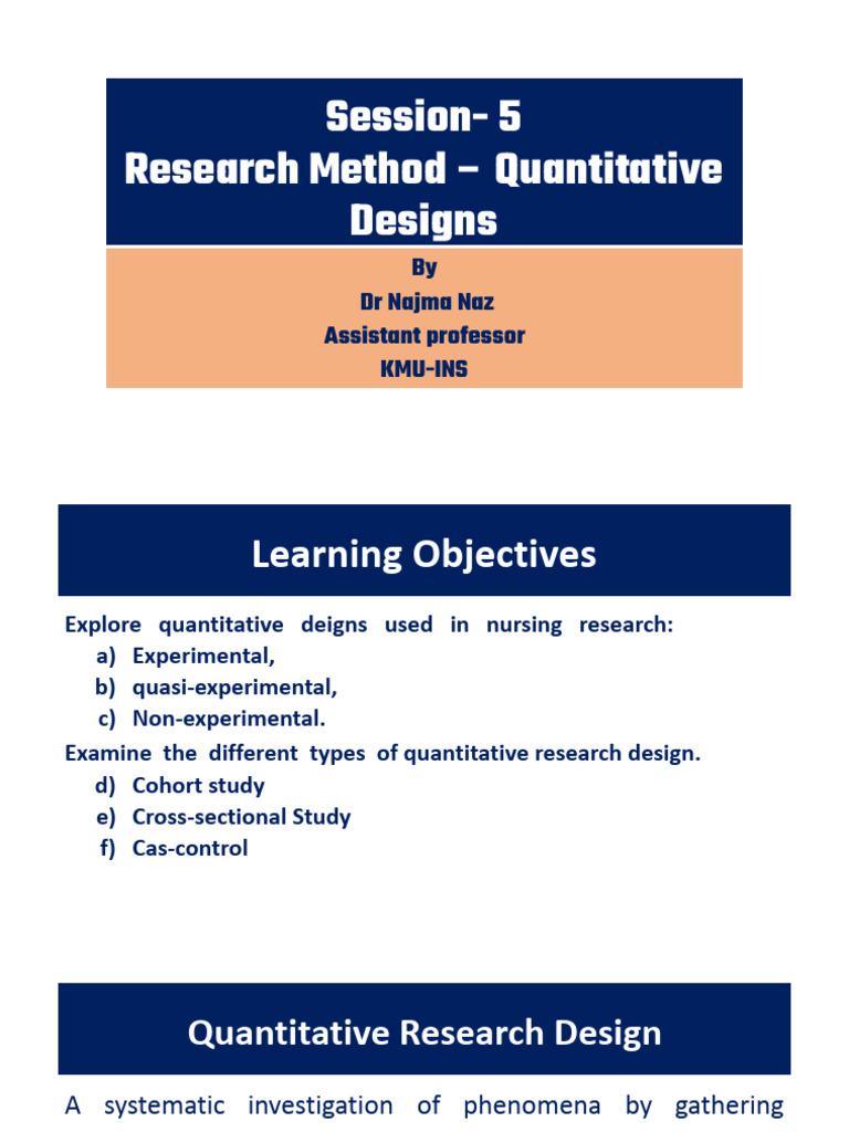 Session 5 - 2022 Research Designs - Quantitative Method | PDF