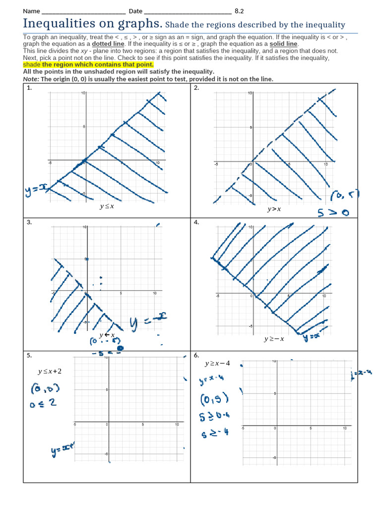 8.2 Drawing - Inequalities - On - Graphs | PDF