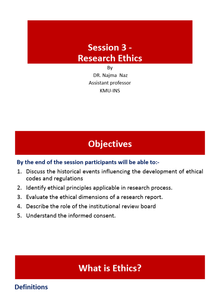 Session 3 - Research Ethics | PDF
