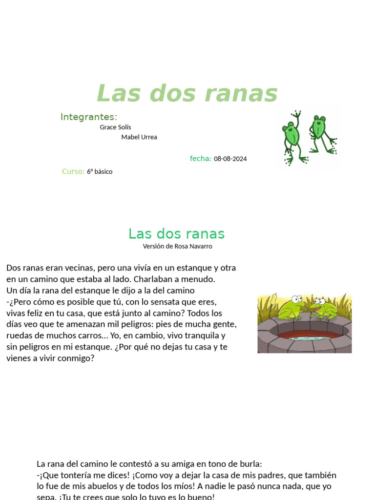 Las Dos Ranas Grace y Mabel | PDF