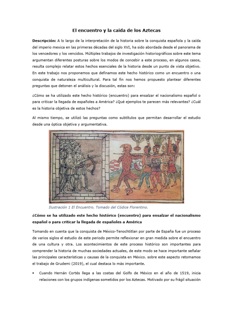 El encuentro y la caída de los Aztecas | PDF