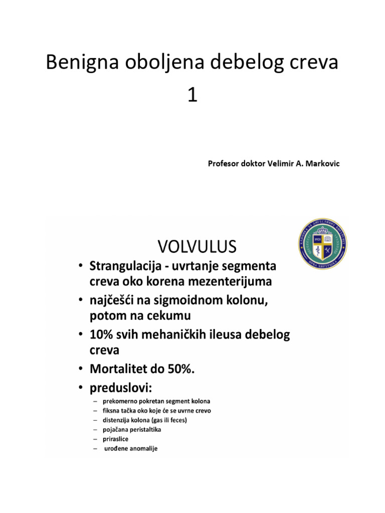 Benigna Oboljena Debelog Creva 1 | PDF