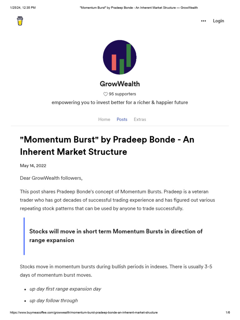 Momentum Burst - by Pradeep Bonde - An Inherent Market Structure | PDF