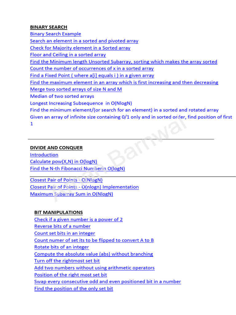 Most Frequently Asked DSA Questions | PDF