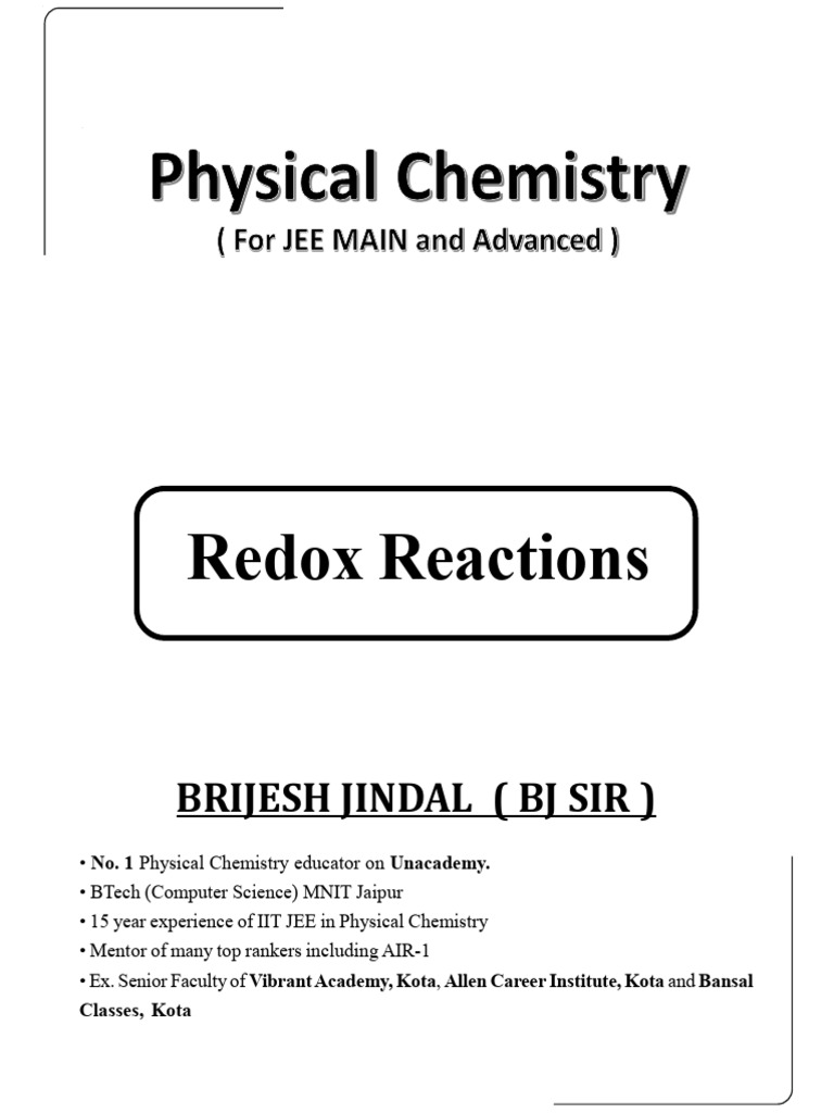Red Ox Reactions | PDF
