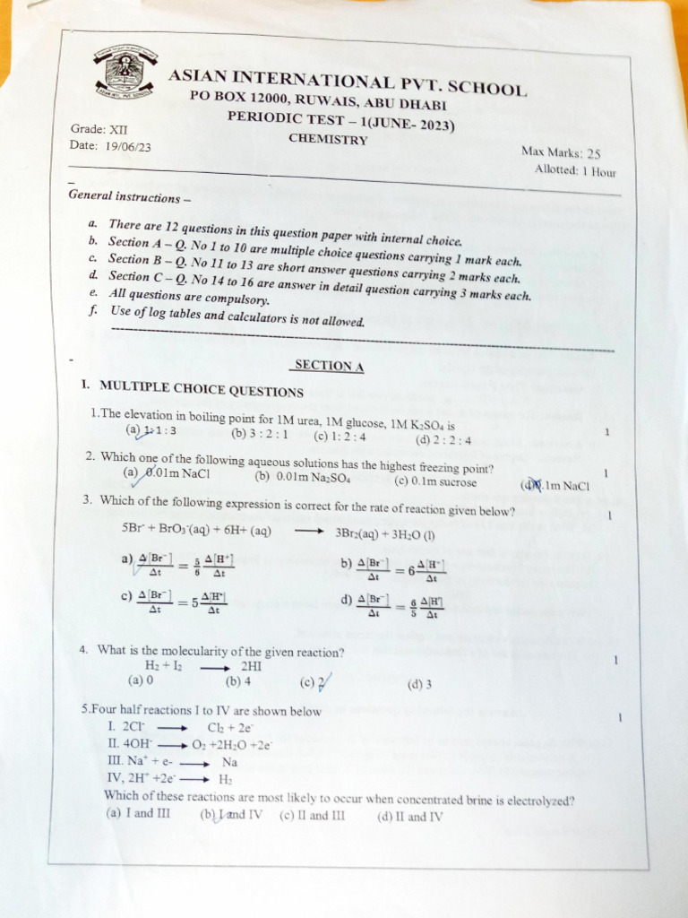 chemistry last year paper | PDF