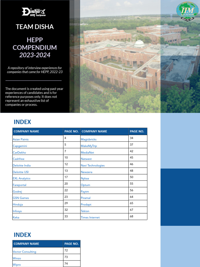 Team Disha - HEPP Company Compendium - 2023 | PDF