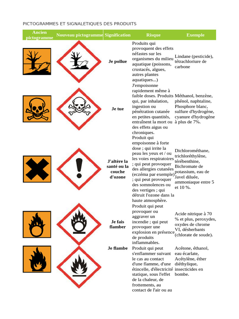 Pictogrammes Et Signalétiques Produits Dangeureux | PDF