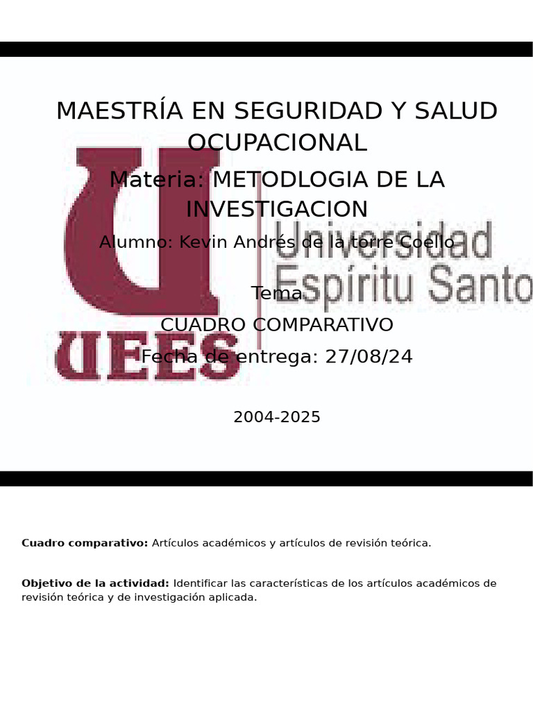 De La Torre Kevin Ensayo | PDF