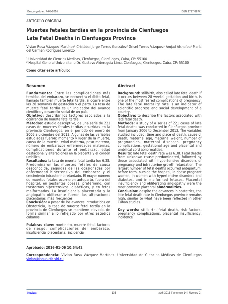 P5B Muerte Fetal Tardía | PDF | Feto | Relaciones personales, crianza y ...