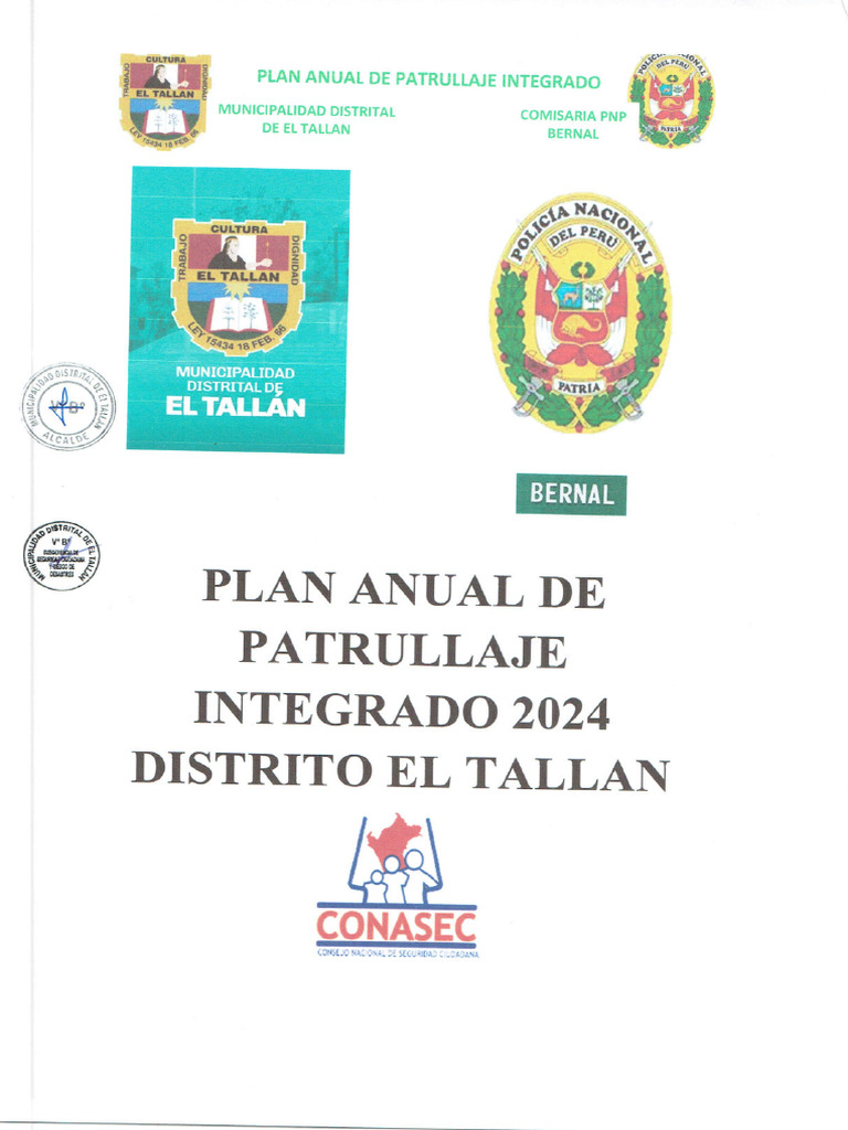 Plan de Oatrullaje Integrado 2024 Mdet | PDF