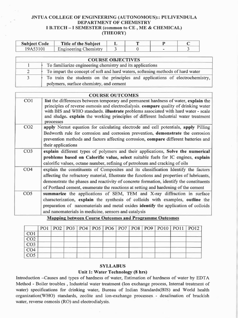 I-II Engineering Chemistry | PDF