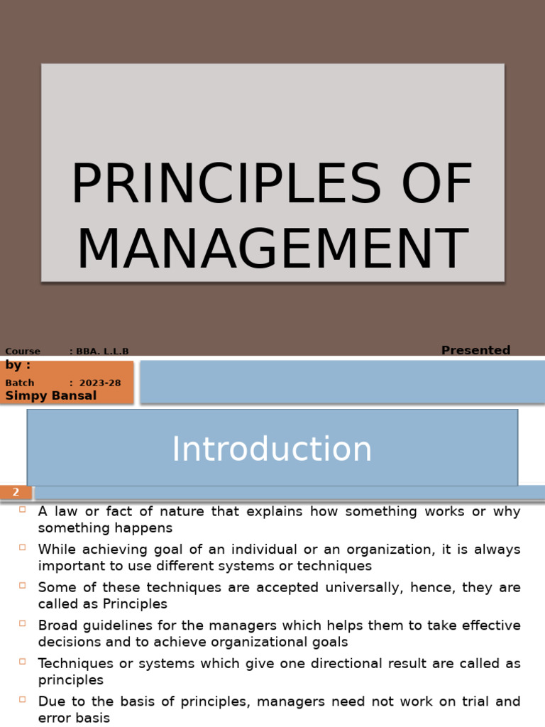 Principles of Management | PDF