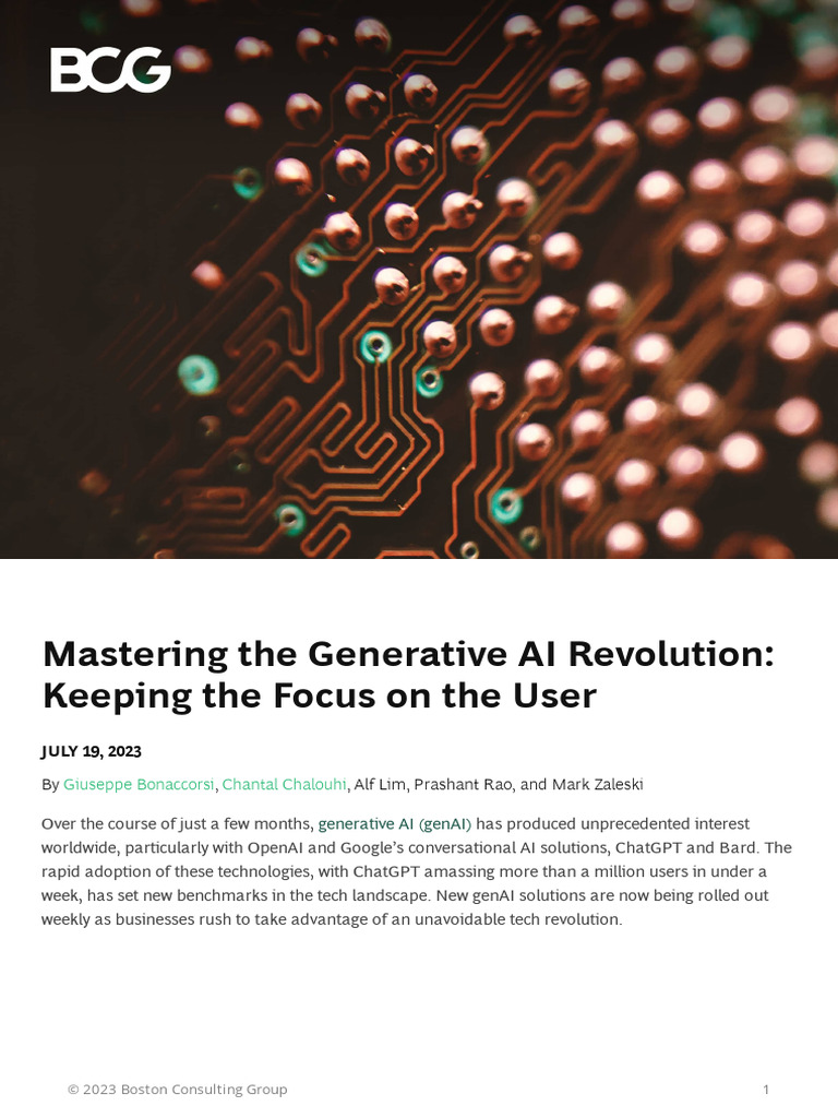 Mastering Generative Ai Revolution BCG | PDF