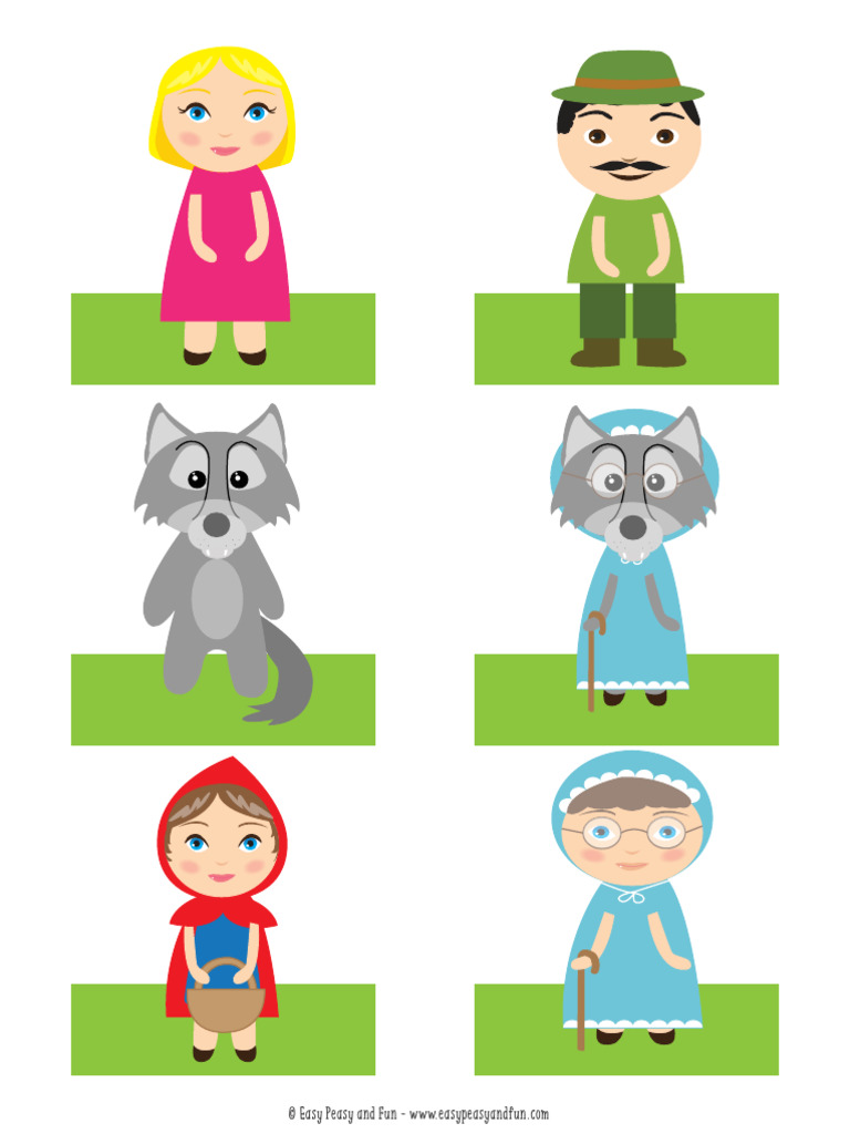 Printable Little Red Riding Hood Finger Puppets | PDF