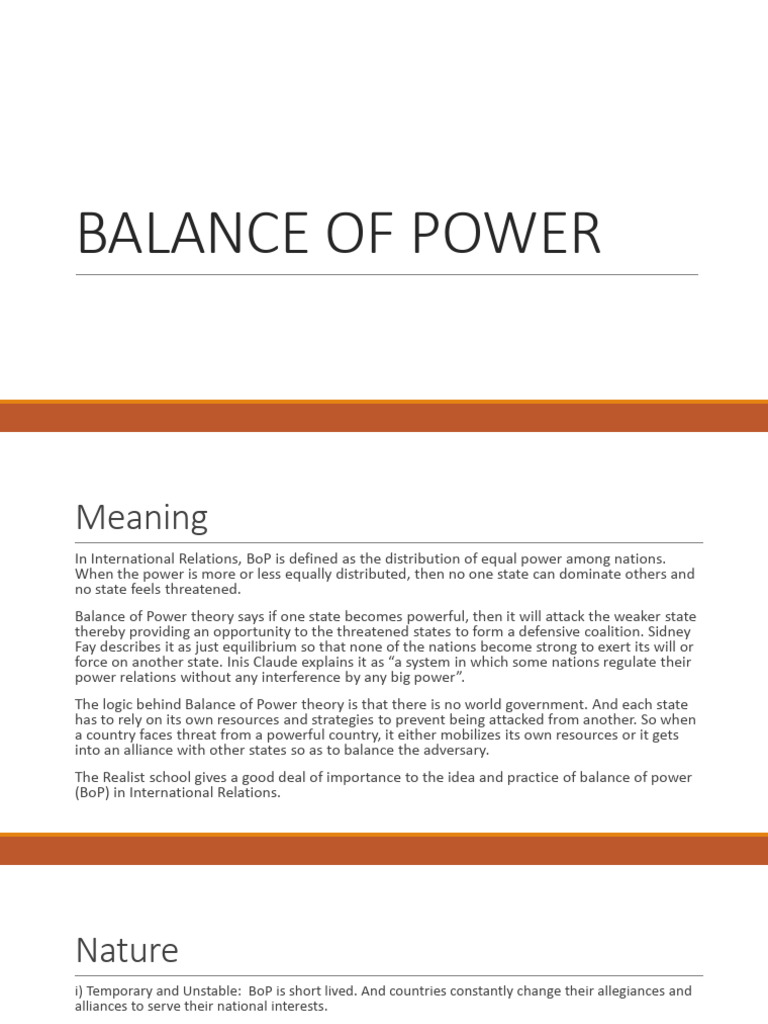Balance of Power | PDF