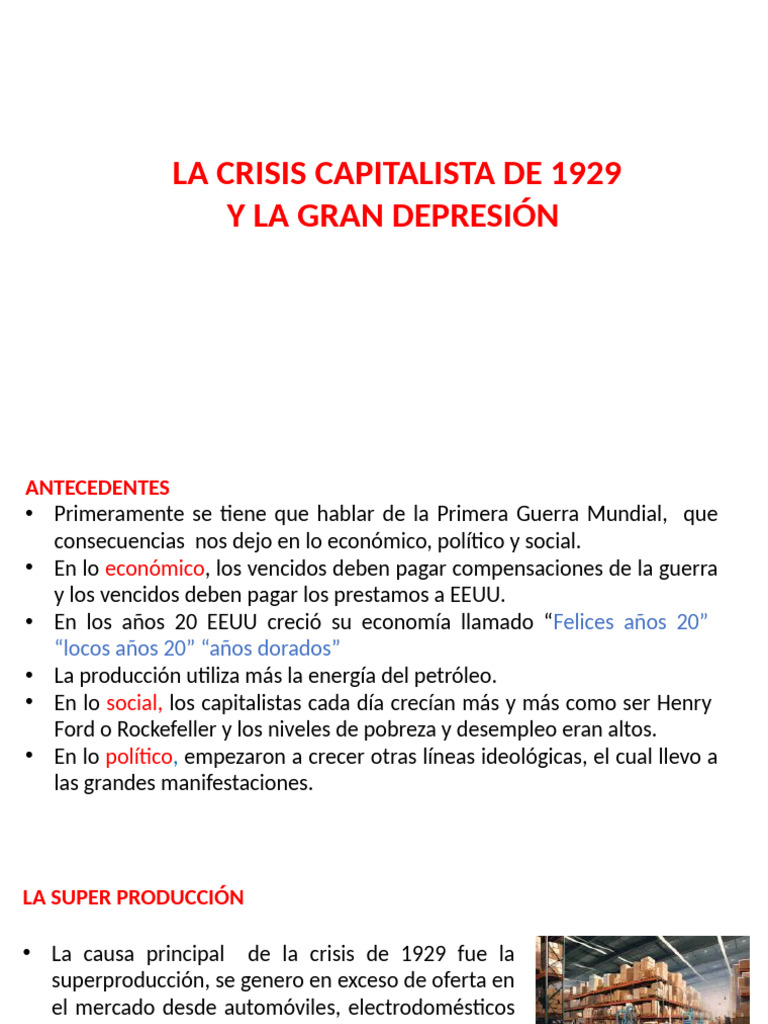 La Crisis Del 29 | PDF | Accidente de Wall Street de 1929 | Viajes por ...