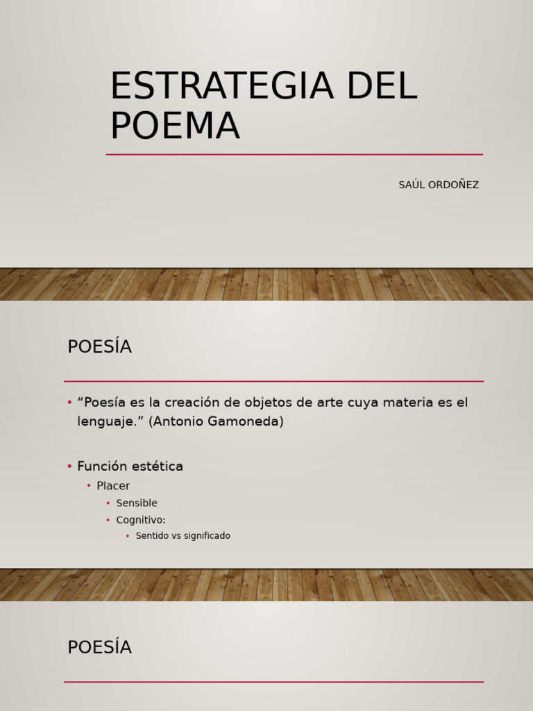 Estrategia Del Poema | PDF