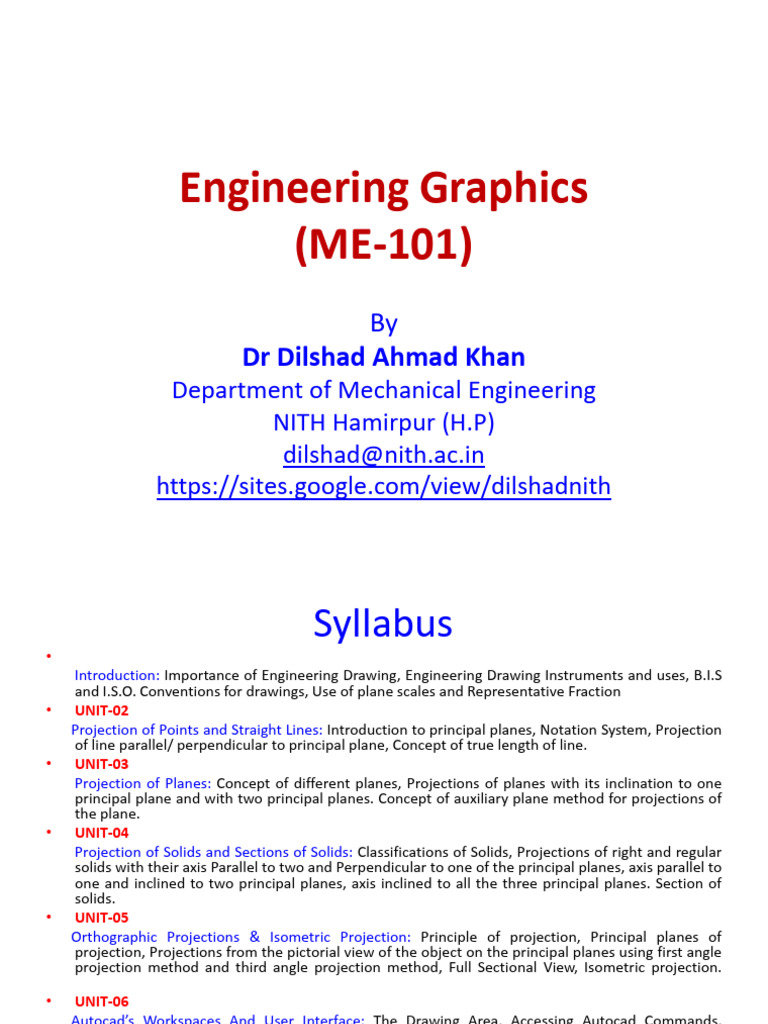 Engineering Graphics (ME-101) - Projection of Planes | PDF