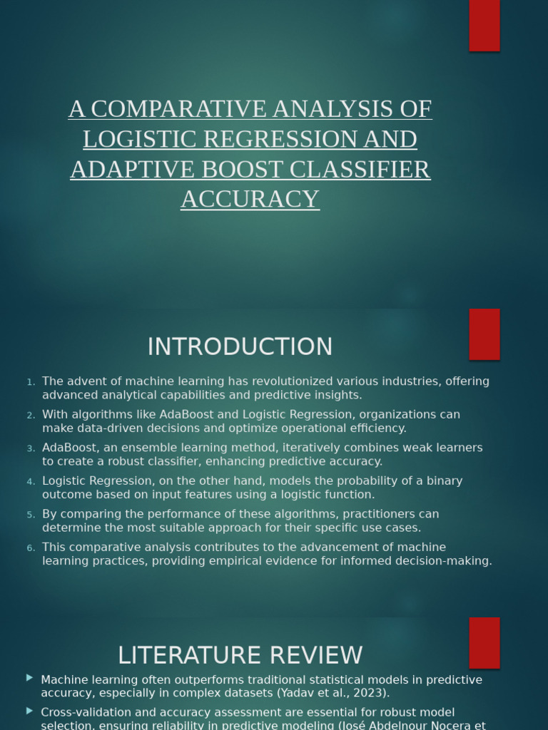 A Comparative Analysis of Logistic Regression and Adaptive | PDF