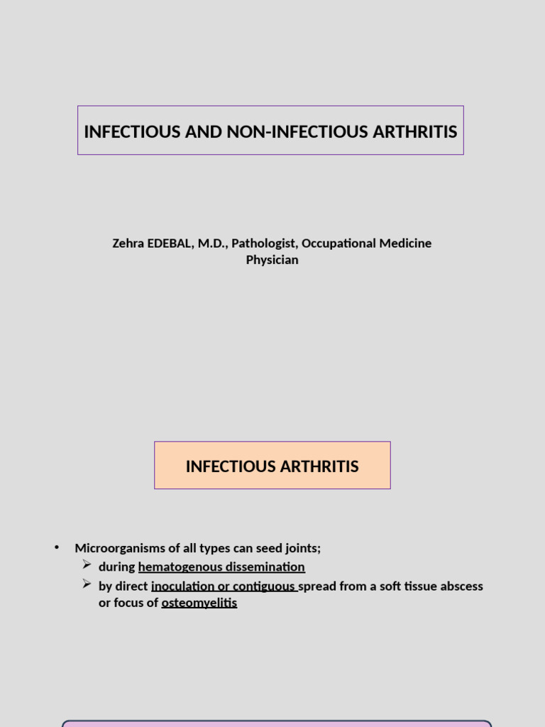 5 - Infectious and Non - Infectious Arthiritis Ze | PDF | Infection ...