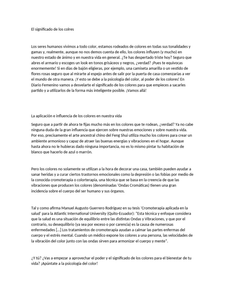 El Significado de Los Colres | PDF